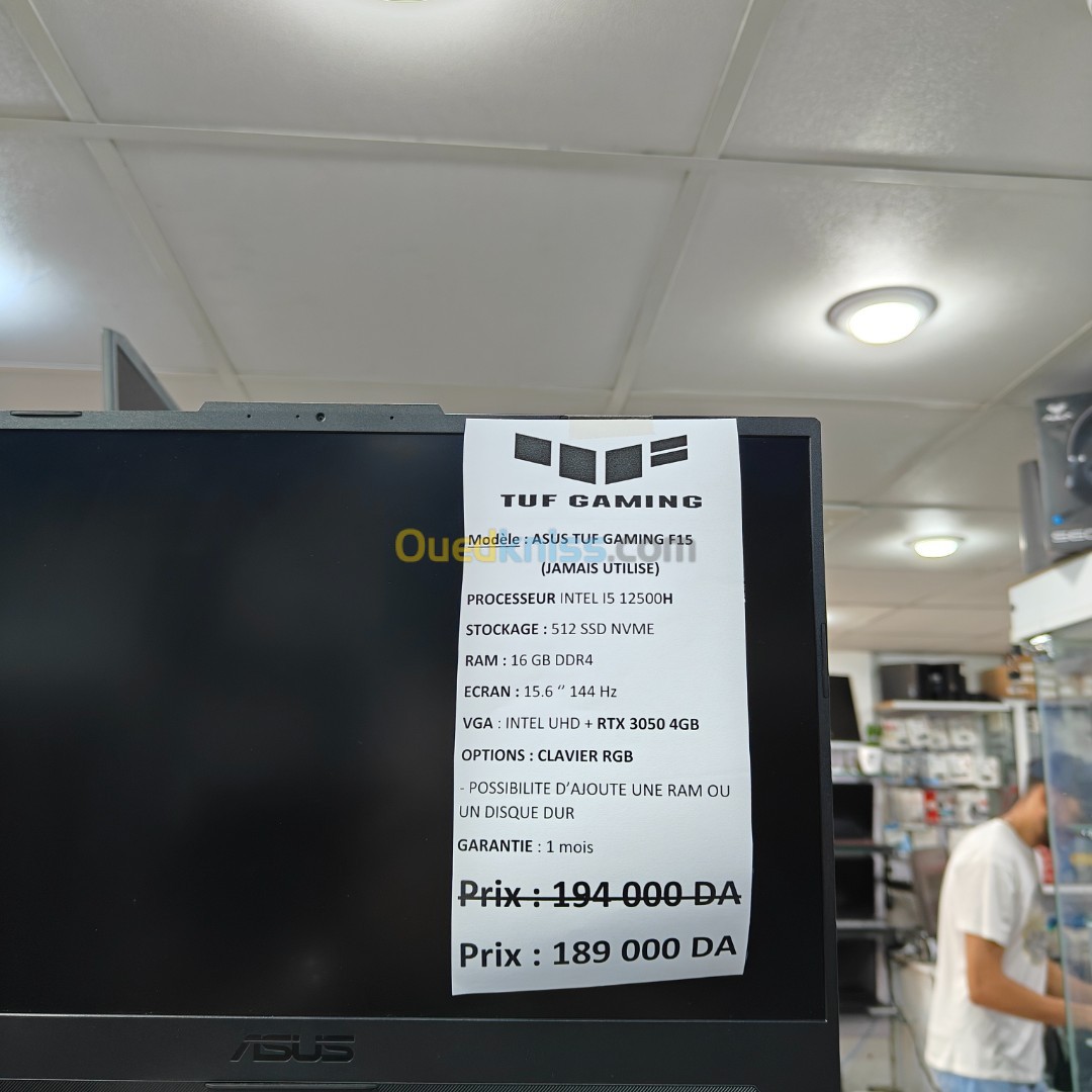 ASUS TUG GAMING F15/ I5 12 EME/ 16-512SSD/ 15.6/ RTX 3050 4GB ...