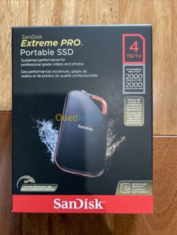 SANDISK Extreme PRO PORTABLE SSD - 4TB USB-C - Up to 2000 MBs Alger Kouba - Ouedkniss.com - Algérie