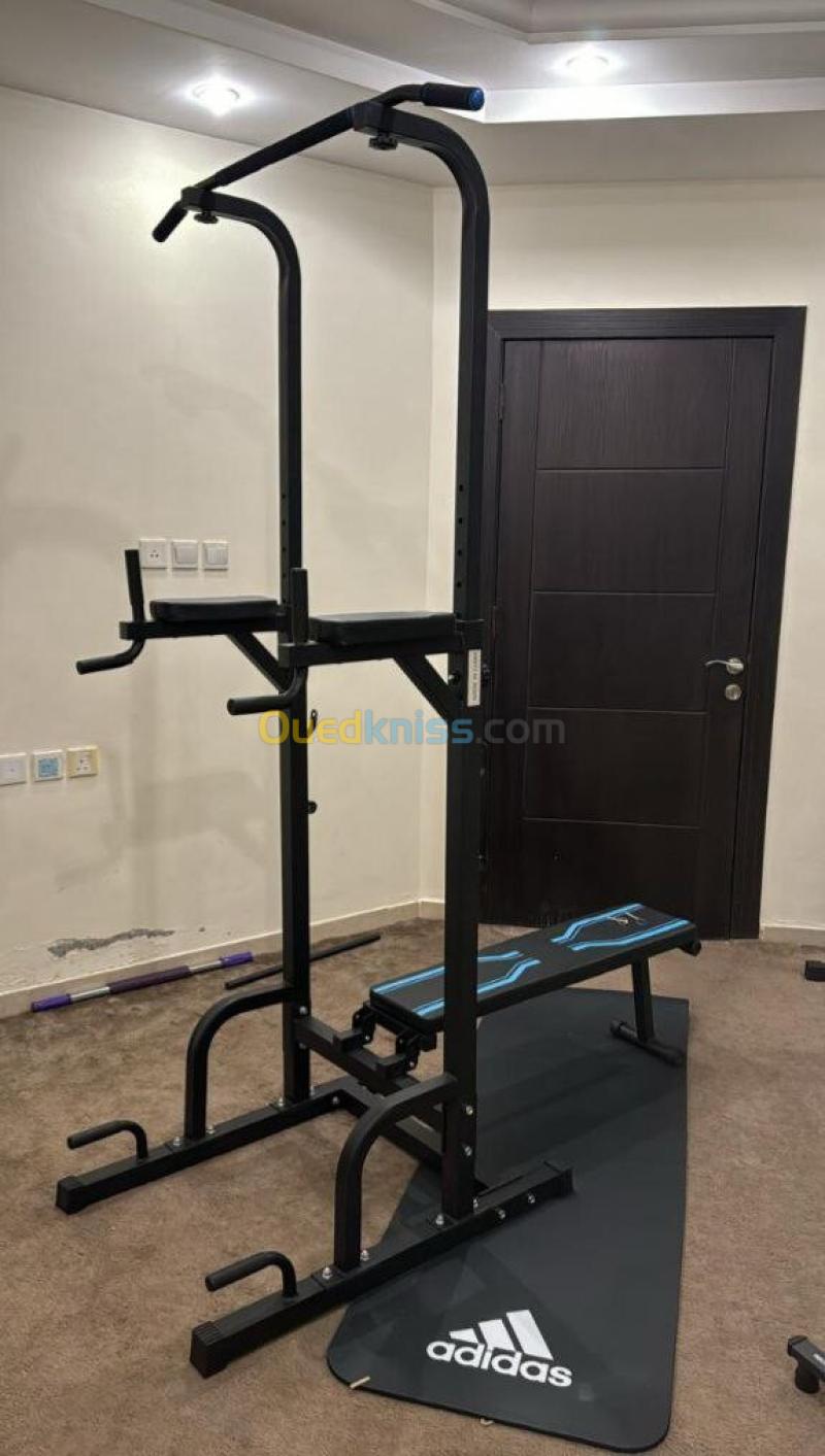 Station barre fixe parallèle dips avec Banc de musculation + support ...