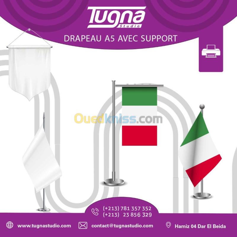 impression sur DRAPEAU A5 AVEC SUPPORT Alger Dar el beida - Ouedkniss ...