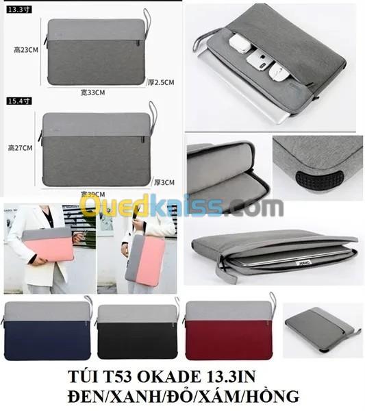 POCHETTE OKADE T53 - 15.6 INCH - POUR LAPTOP & MACBOOK - GRIS & BLUE ...